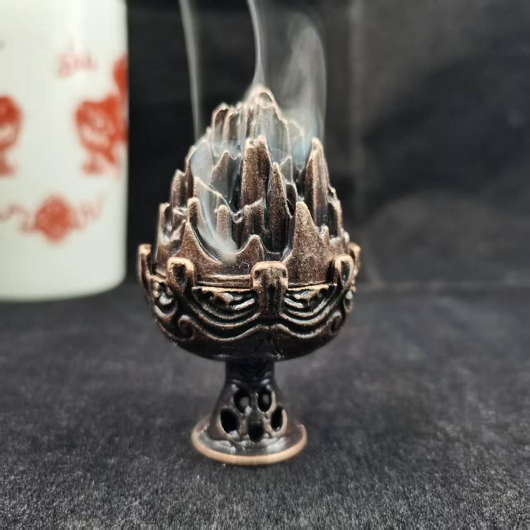 Vintage Bronze Boshan Censer – Meditation Incense Burner, Copper-tone ...