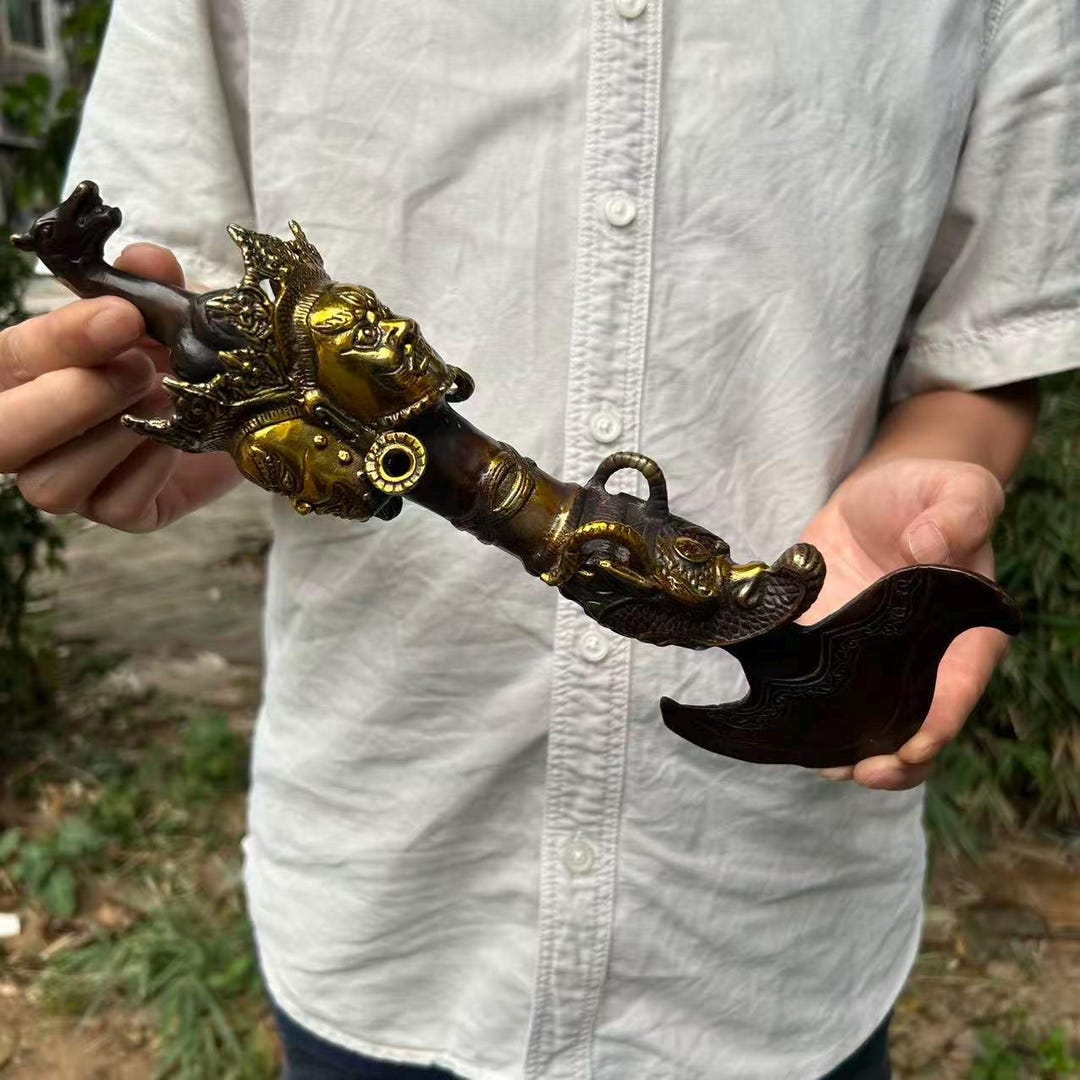 Tibetan Phurba Brass Mascot Buddhism Vajra Phurba Amulet, Buddhist ...