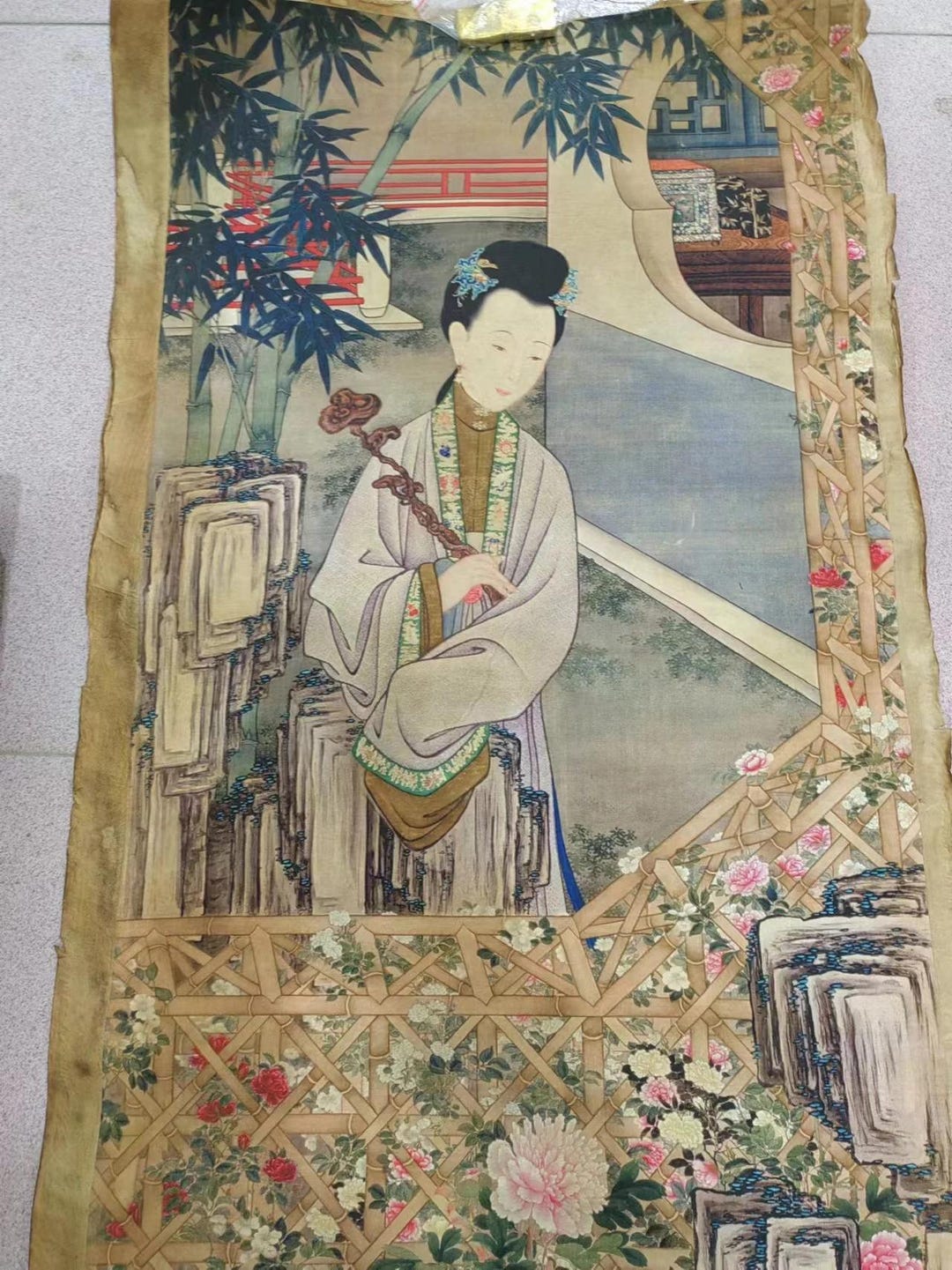 Unique Scroll Painting Ancient Oriental Beauties Madam Lady Rice Paper ...