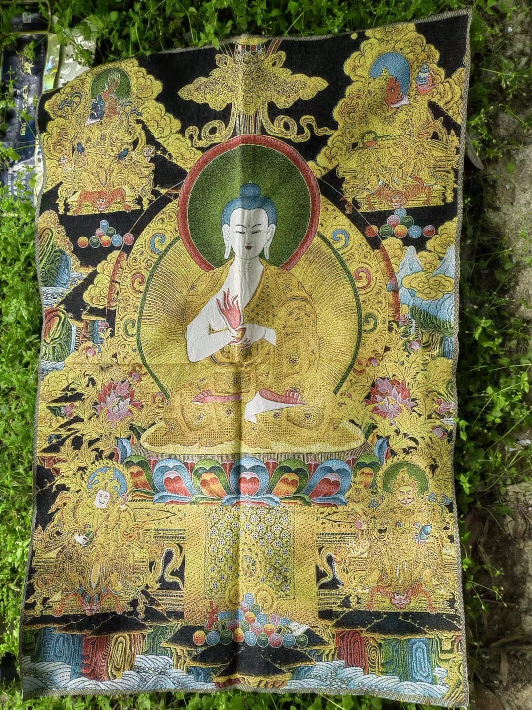 Hand-painted Buddha Statue Meditating Buddhist,blessing,nepal Buddhist ...