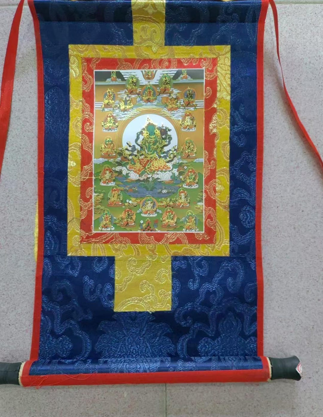 Hand Painted Buddha Thangka Green Tara Thangka-gautama Tibetan Wall ...