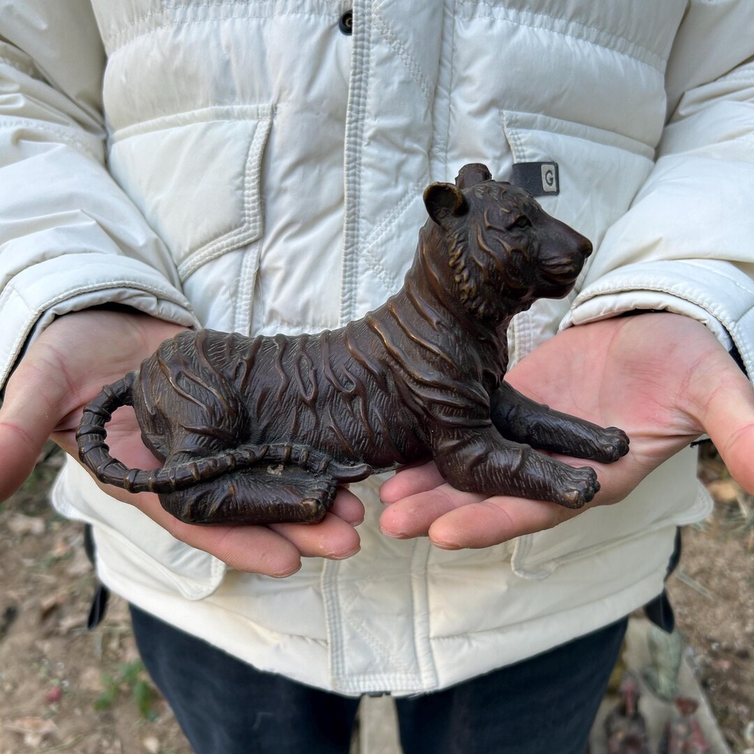 Copper Tiger Decor Vintage Animal Tabletop Sculpture P433 - Etsy