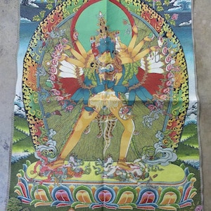 Kalachakra Tibetan Buddhist Thangka Painting,mandala Wheel of Life ...