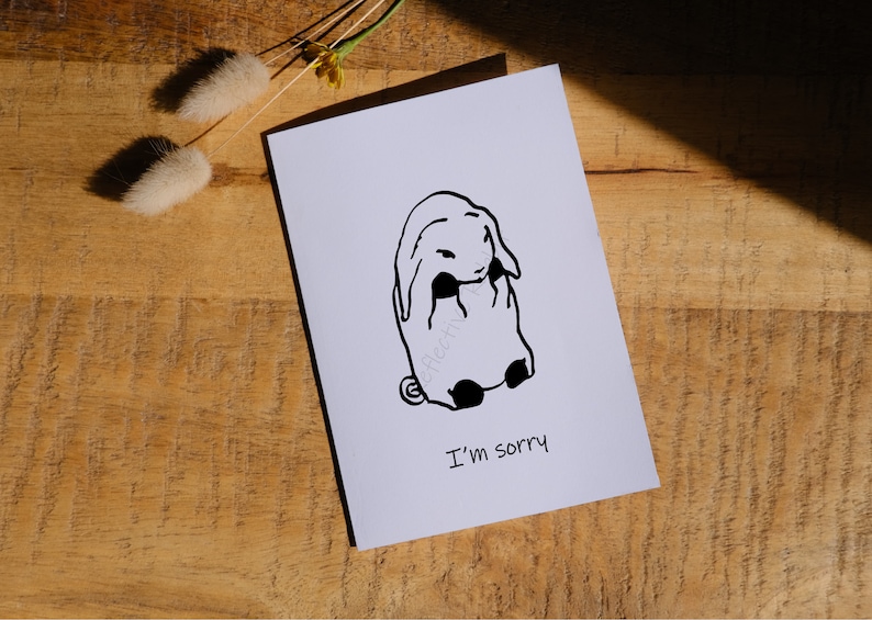 Printable Bunny Rabbit Apology Card Digital Download Apology Card I'm ...