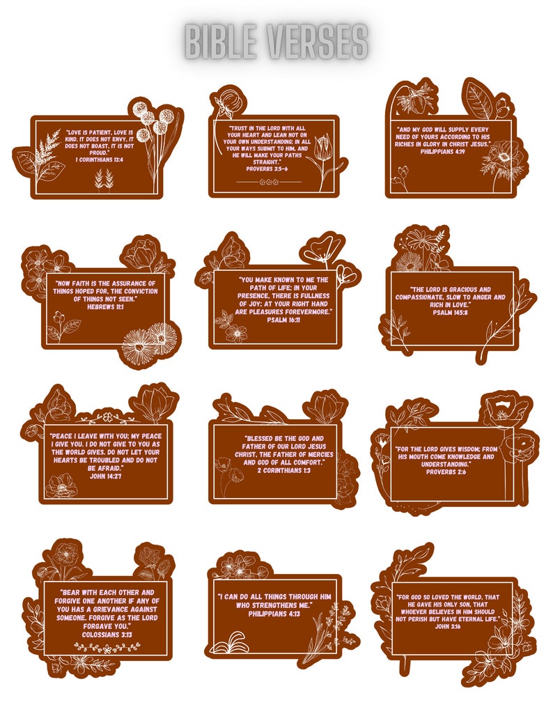Bible Verses Sticker Printable Stickers - Etsy