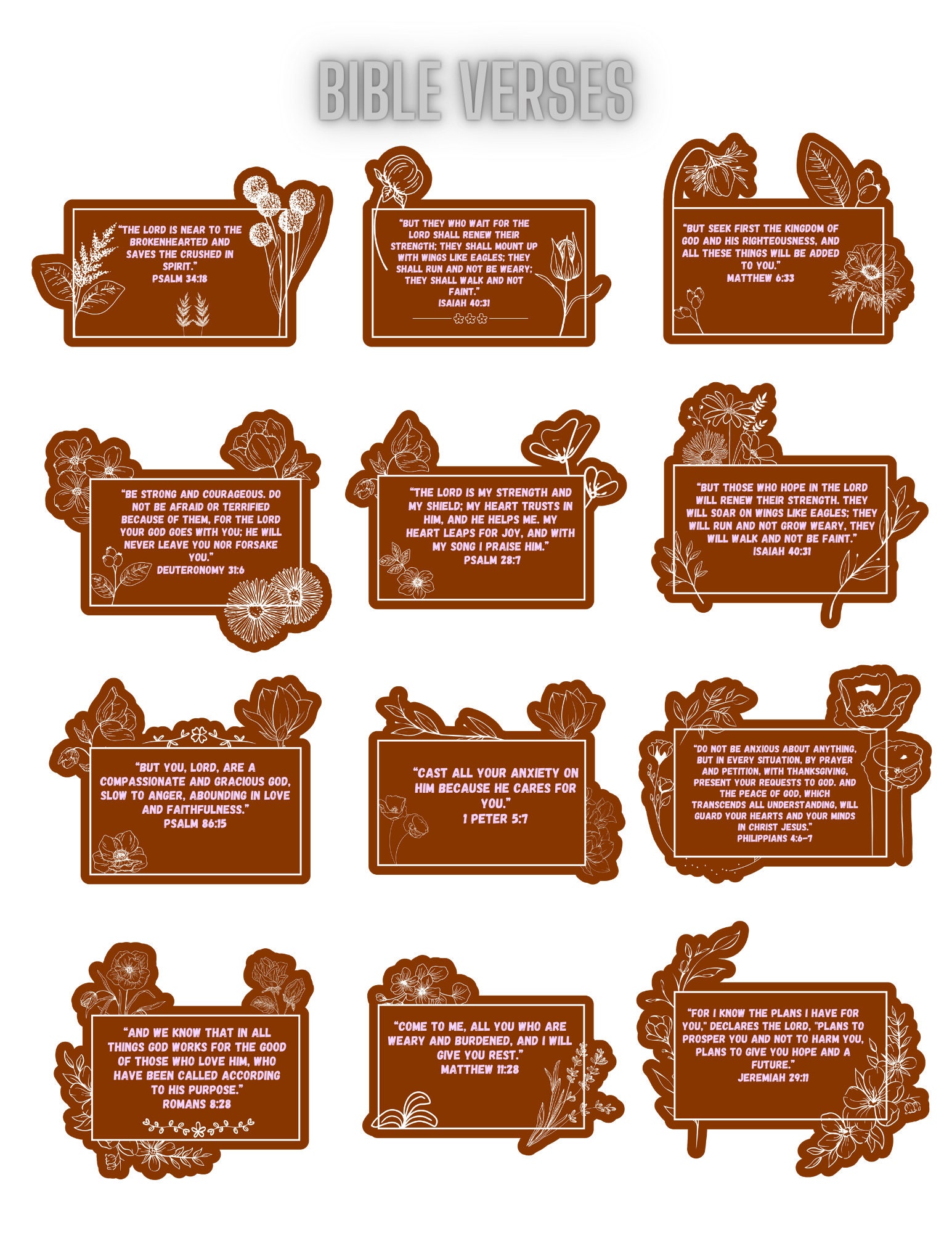 Bible Verses Sticker Printable Stickers - Etsy