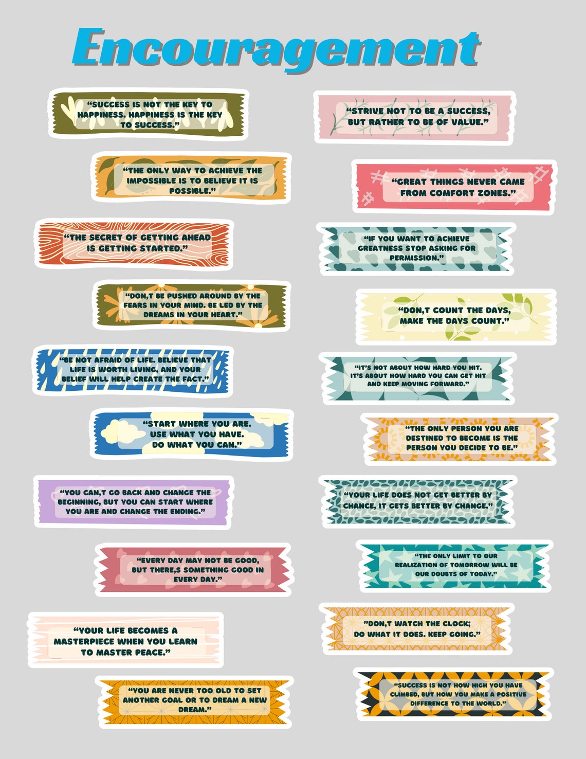 Digital Stickers - Encouragement, Inspirational and Positive Messages ...