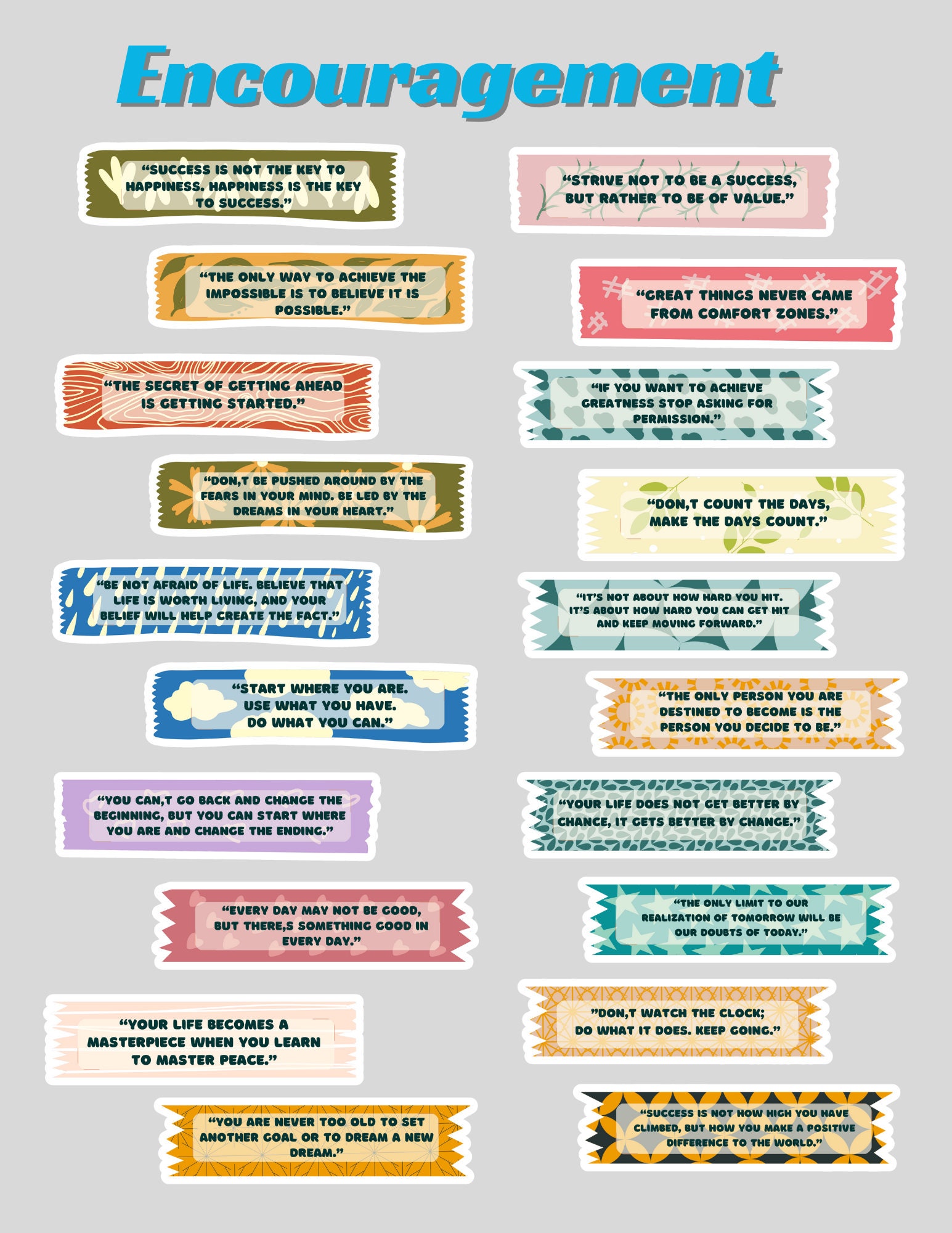 Digital Stickers - Encouragement, Inspirational and Positive Messages ...