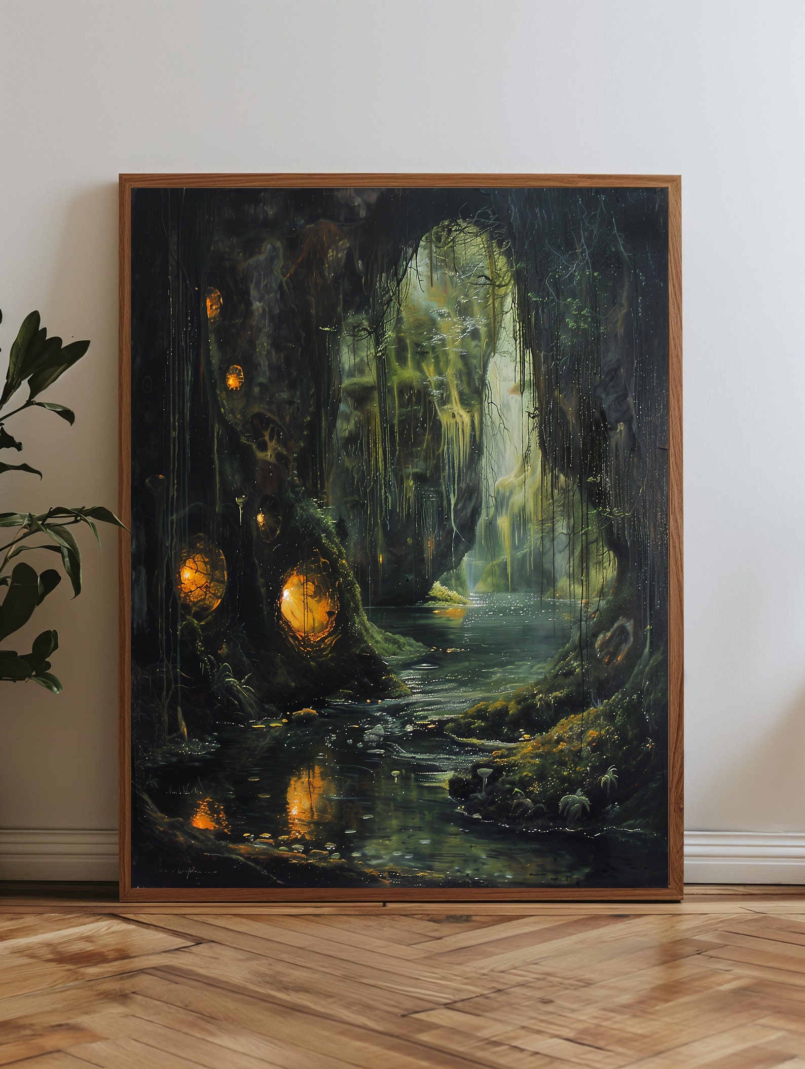 Dark Cave, Wall Prints, Oil Painting Print, Wall Art, Printable Art ...