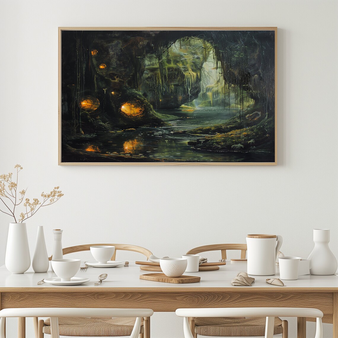 Dark Cave, Wall Prints, Oil Painting Print, Wall Art, Printable Art ...