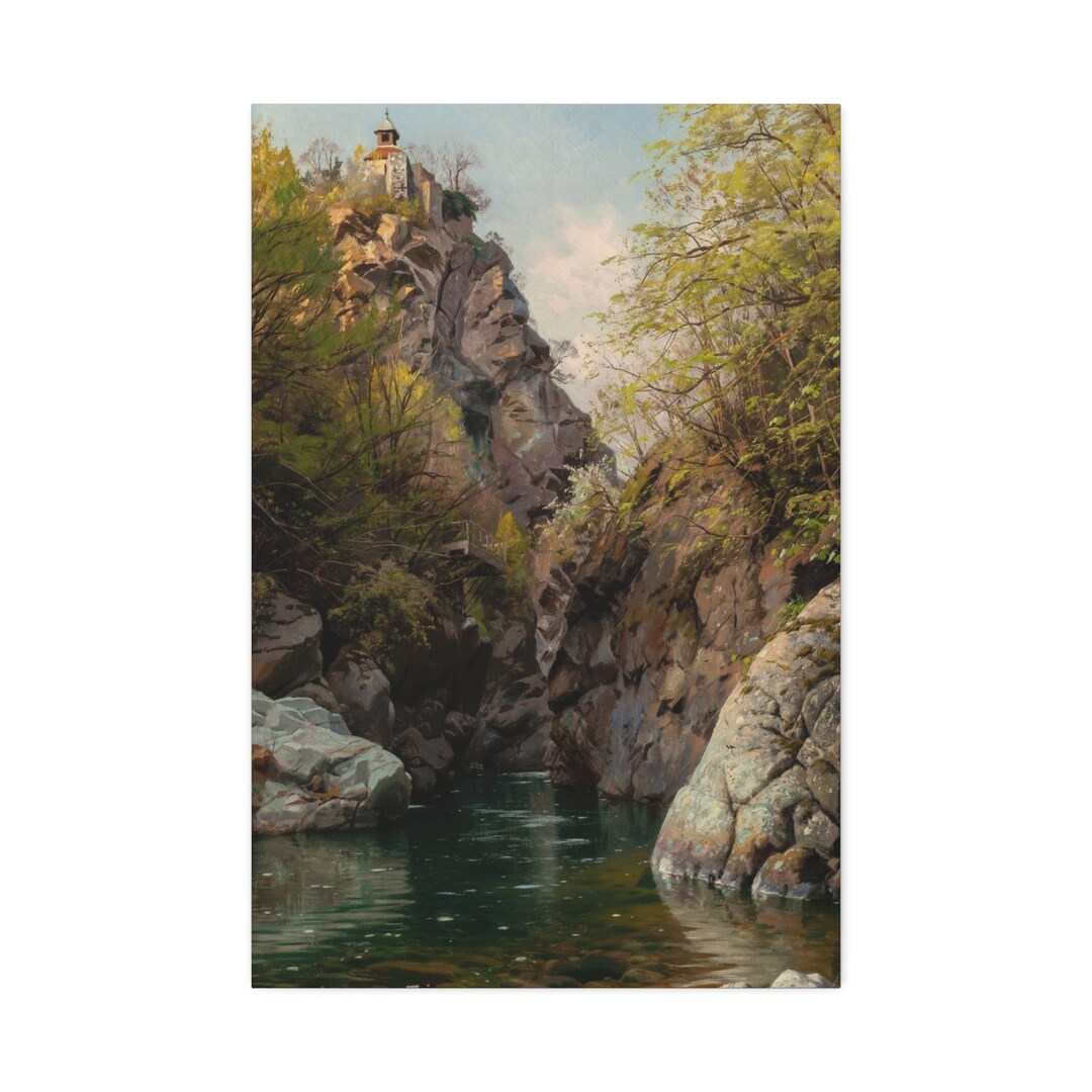 En Bjerg Slugt (the Mountain Gorge, Meran) (1913) Peder Mørk Mønsted ...