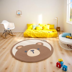 Teddy Bear Round Rug, Babies Nursery Rug, Brown Teddy Rug, Kids Rugs ...