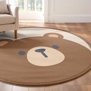 Teddy Bear Round Rug, Babies Nursery Rug, Brown Teddy Rug, Kids Rugs ...