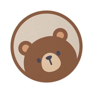 Teddy Bear Round Rug, Babies Nursery Rug, Brown Teddy Rug, Kids Rugs ...