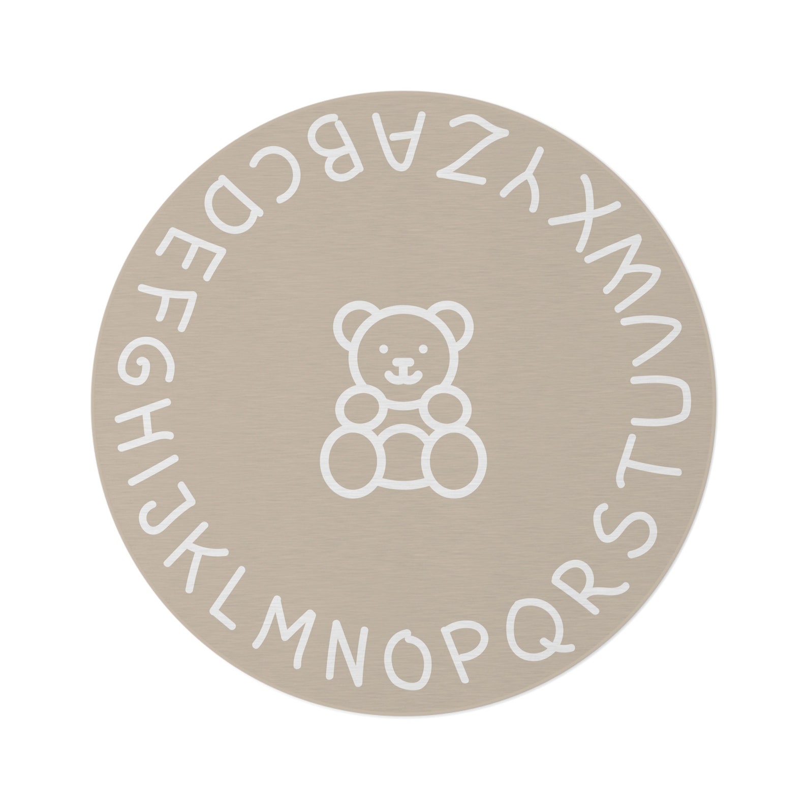 Alphabet Beige Teddy Bear Rug Kids Nursery Playroom Decor Kids Room ...