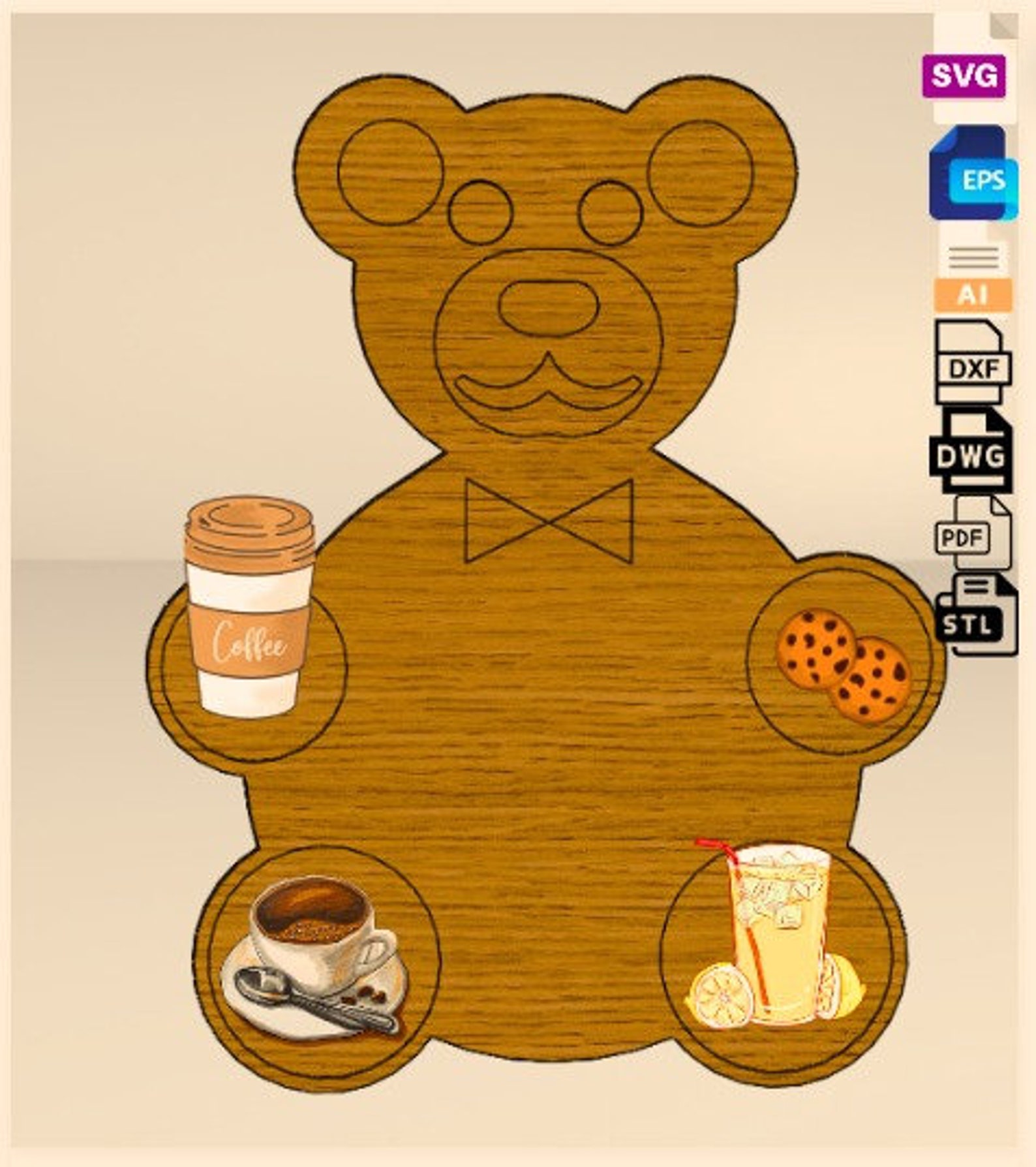 Wood CNC File, 3D STL Files, , Digital Cnc File, Wood Stl File, , Bear ...