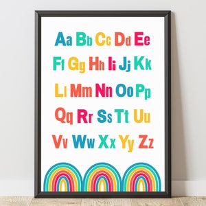 ABC Alphabet Wall Art - Educational Preschool Prints for Playroom ...