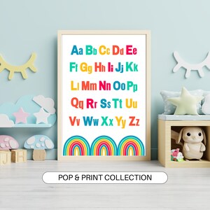 ABC Alphabet Wall Art - Educational Preschool Prints for Playroom ...