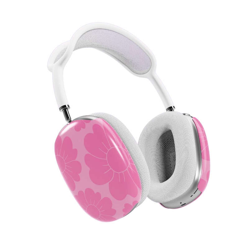 Pinl Flower AirPod Max Cases, Pink Girly Look Headphone Cover, Trendy ...