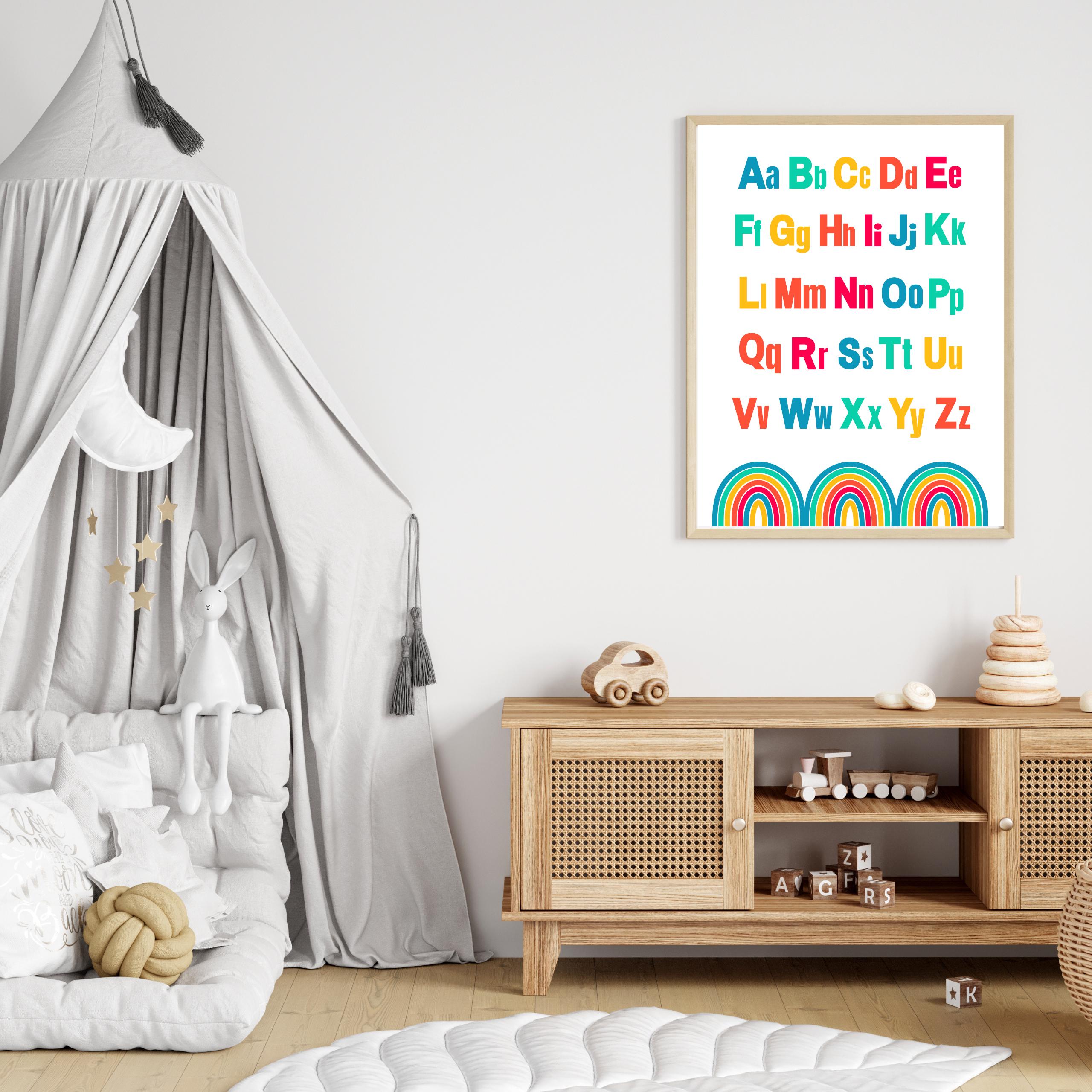 ABC Alphabet Wall Art - Educational Preschool Prints for Playroom ...