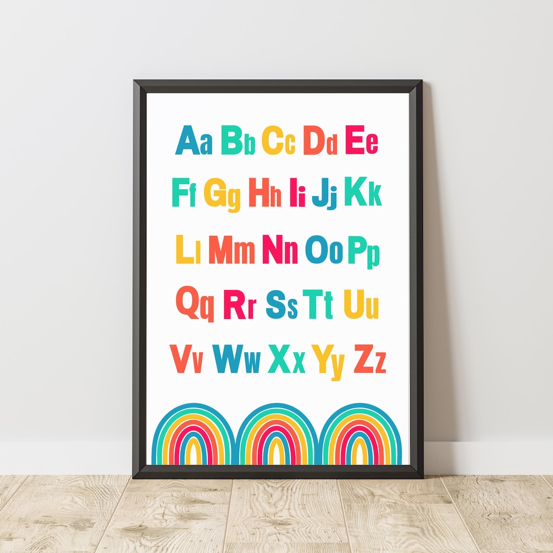 ABC Alphabet Wall Art - Educational Preschool Prints for Playroom ...