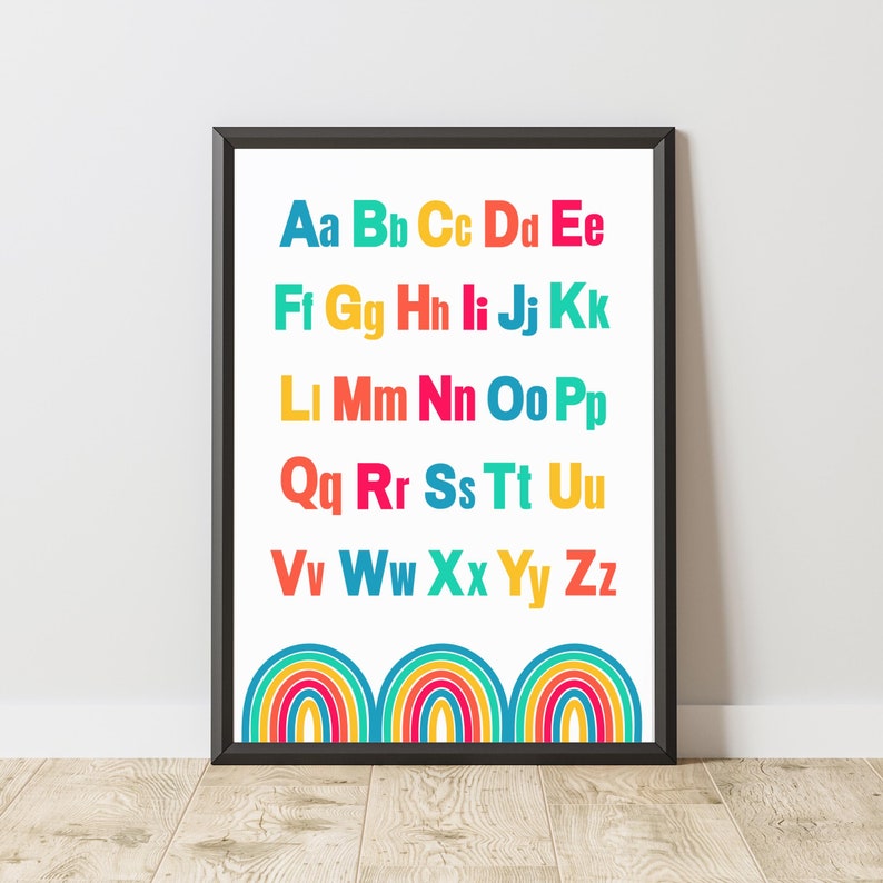 ABC Alphabet Wall Art - Educational Preschool Prints for Playroom ...