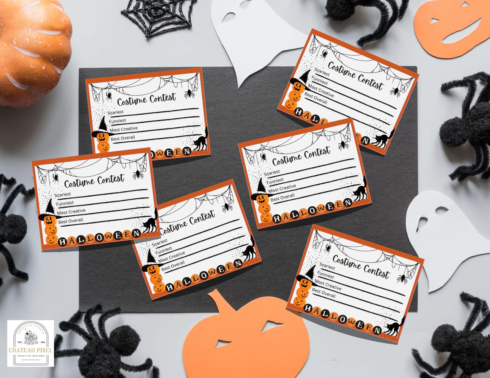 Editable HALLOWEEN COSTUME Contest Voting Cards, Halloween Games ...