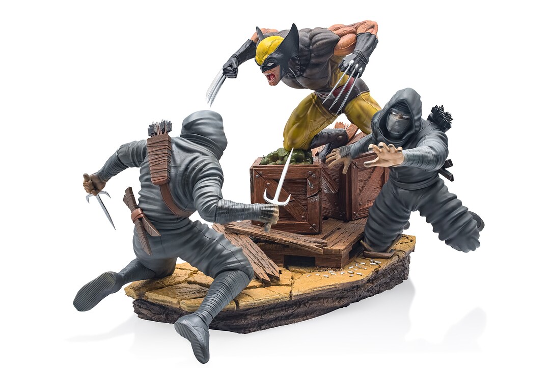 Wolverine Vs Ninja Diorama, 3D Printed, Prept, Painted and Sealed ...