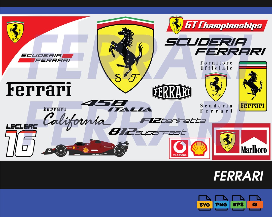 Ferrari PNG and SVG Formats Ready to Use for Cricut and Canva Instant ...