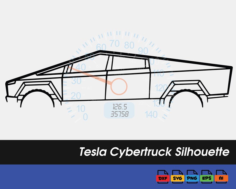Tesla Cybertruck PNG and Vector Files Ready to Use for Cricut and Canva ...