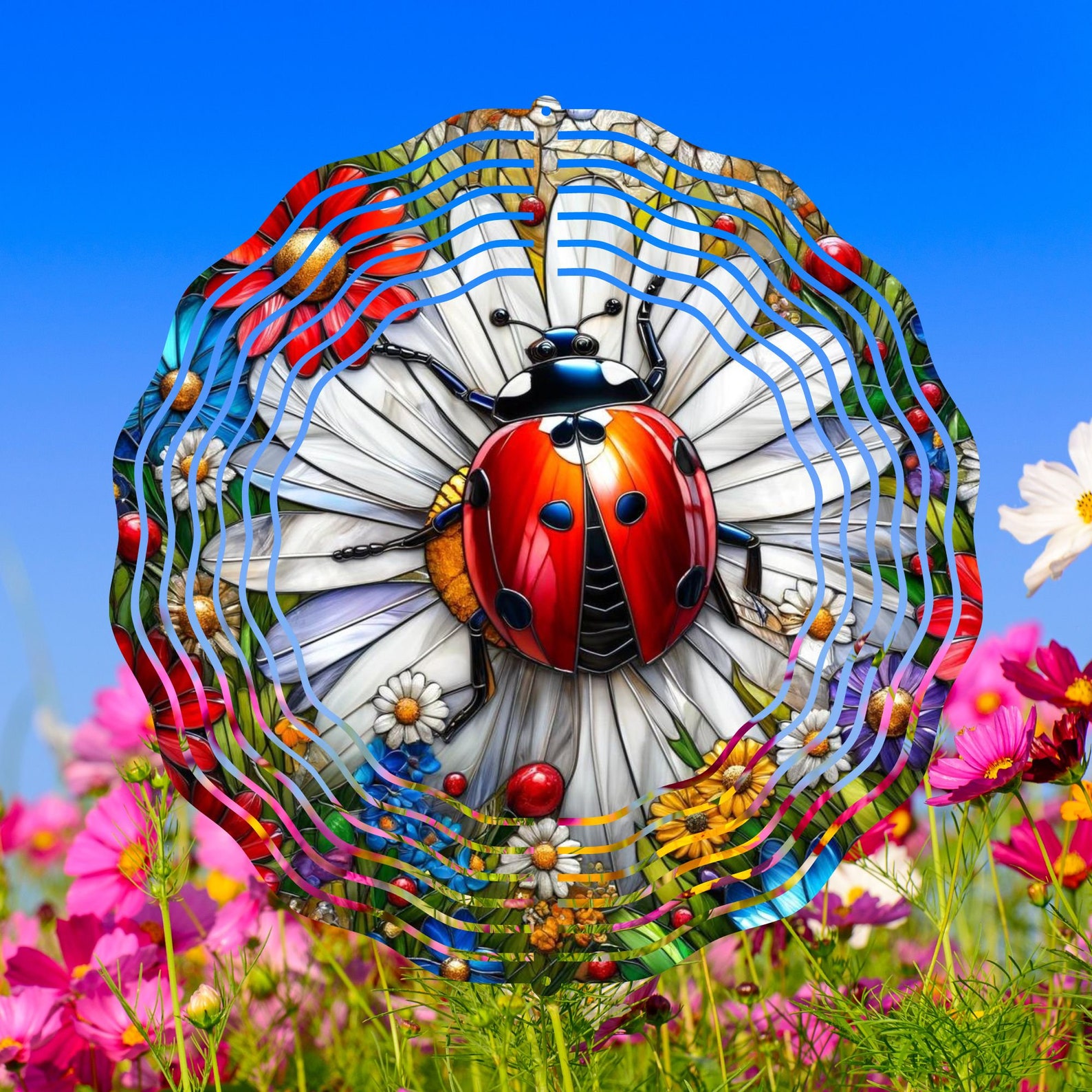 Ladybug Wind Spinner, Stained Glass, Sublimation Design, Cute Design ...