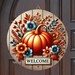 Welcome Fall Glitter, Round Door Hanger, Orange Pumpkin Fall, Cutting ...