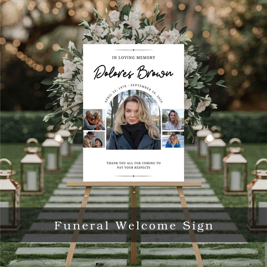 Editable 5 Photos Funeral Program Template, in Loving Memory, Memorial ...