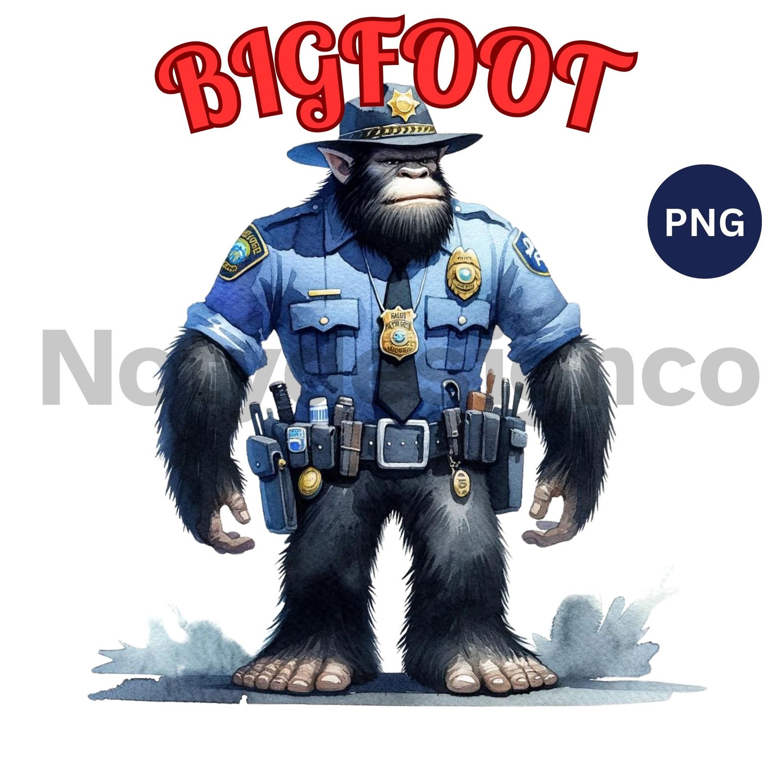 Bigfoot Nurse Police Bundles Design for Women Men Watercolor Png ...