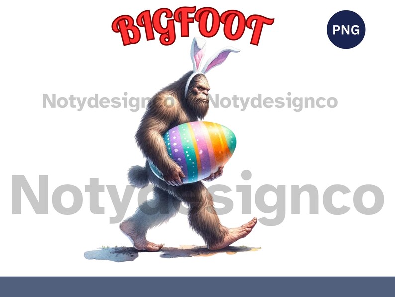 Funny Bigfoot Sasquatch Bunny Head Walking Easter Eggs Day for Boy Men ...