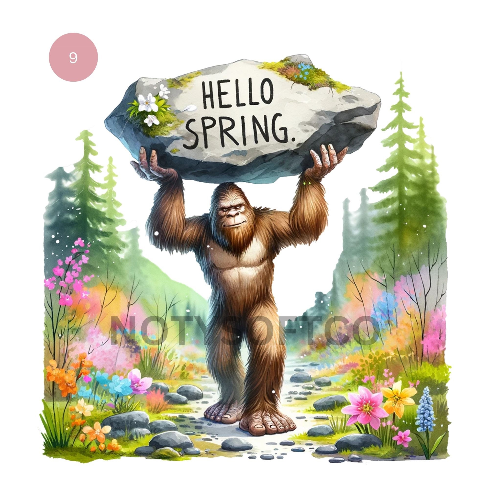 Bigfoot Sasquatch, Hello Spring, Flower, Bundles, PNG Files ...