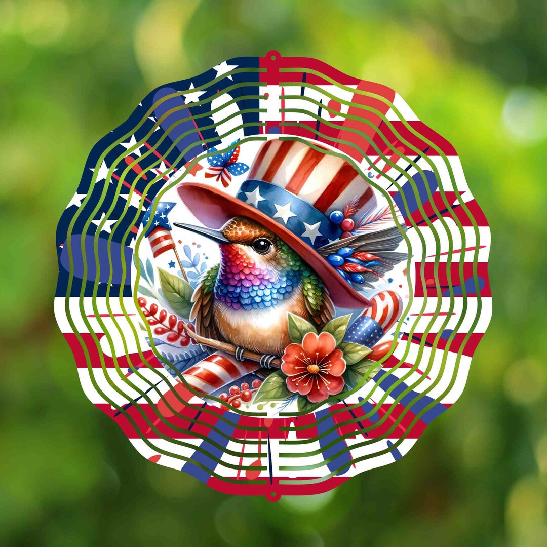 Hummingbird 4th of July USA Flag, Cute Bird PNG Files, Sublimation ...
