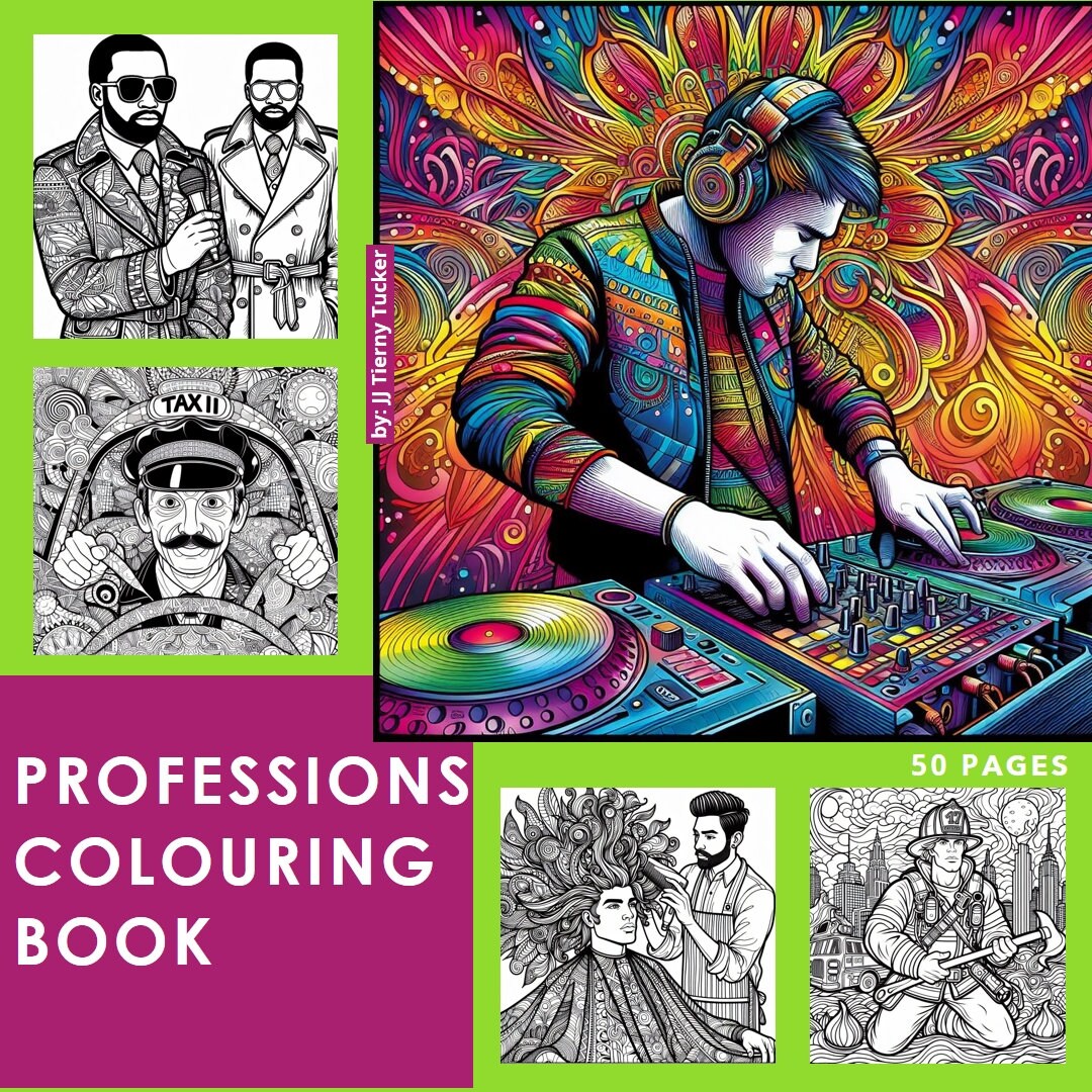 50 Professions Coloring Pages Multi Jobs, Coloring Book, Fun Adult ...