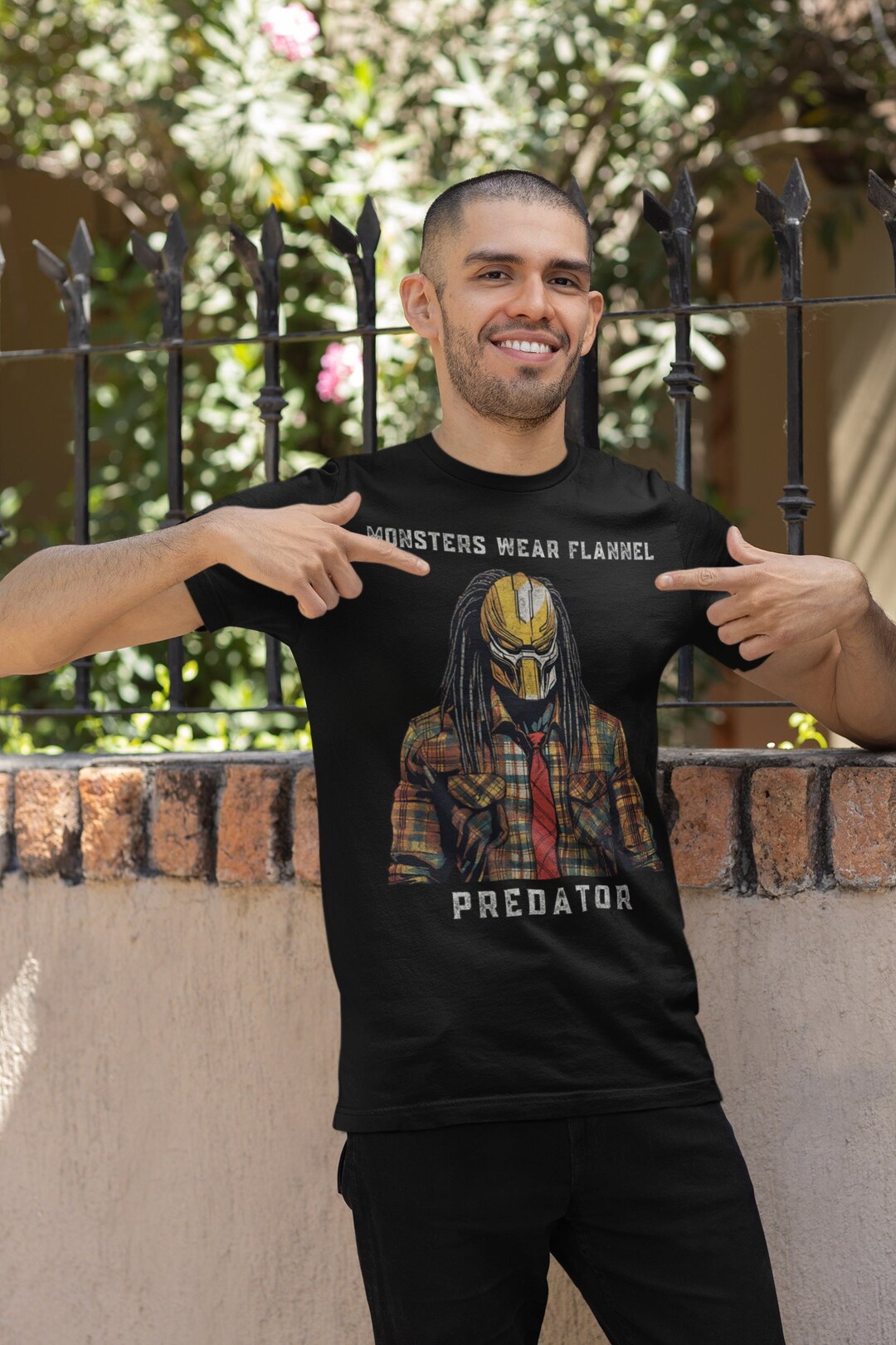 Predator T-shirt, Monsters Wear Flannel Tribute to the Predator, Gift ...