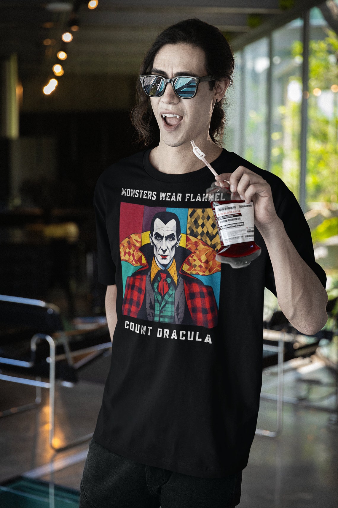Count Dracula T-shirt, Monsters Wear Flannel Tribute to Dracula Shirt ...
