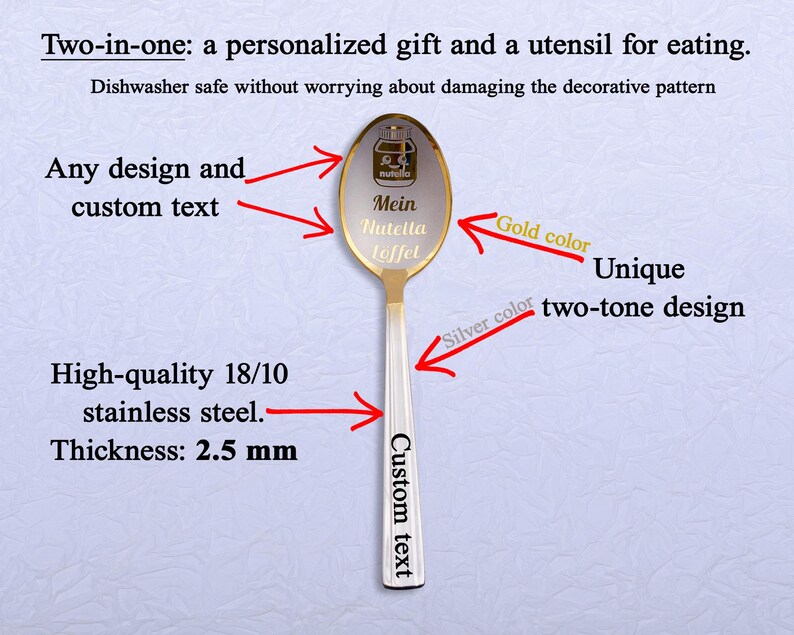 Nutella Lover Father Spoon Nutella Spoon Personalized Nut Butter Gift ...