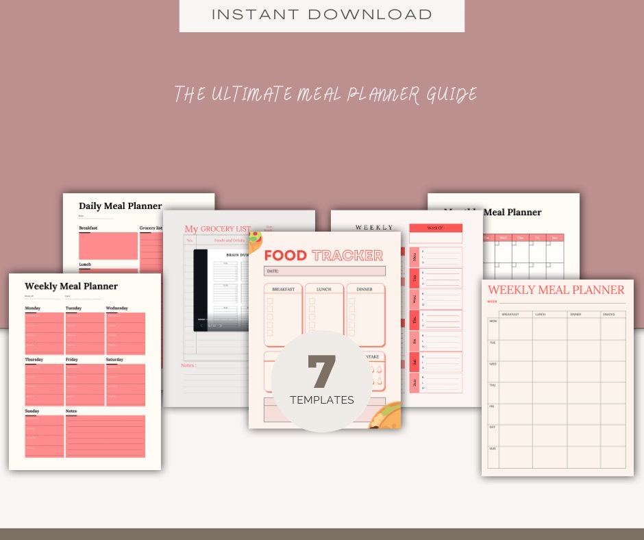 Meal Planner| Menu Planner| Meal Prep| Healthy Eating| Grocery List ...