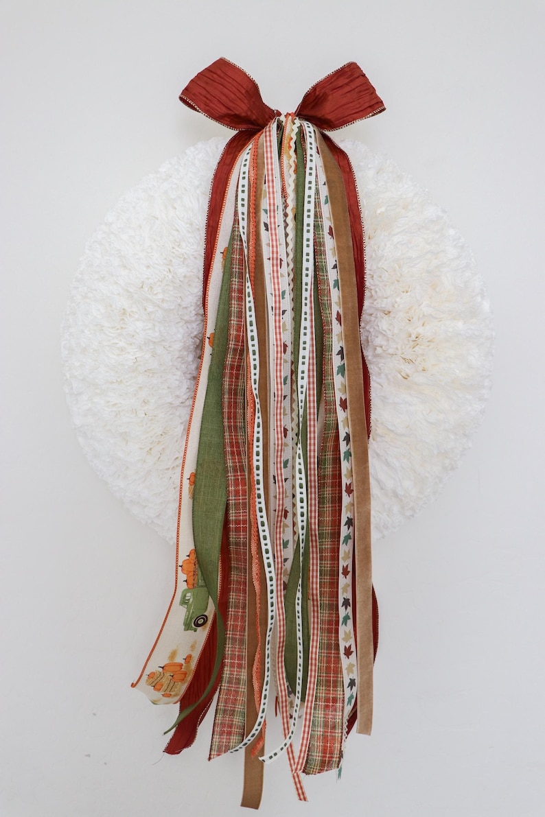 Fall Ribbon Set Thanksgiving Decor Grateful Decorations Holiday Wreath ...