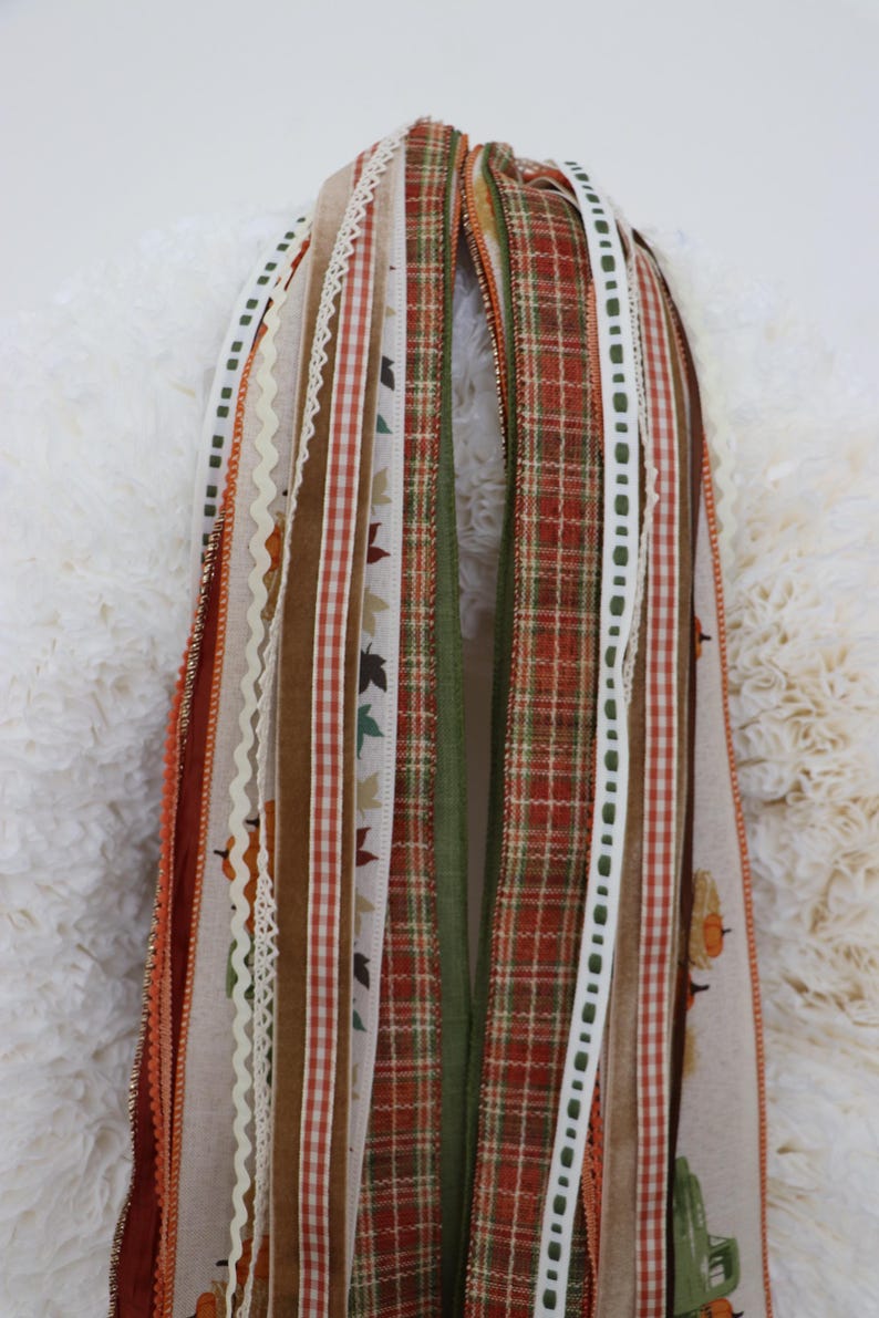 Fall Ribbon Set Thanksgiving Decor Grateful Decorations Holiday Wreath ...