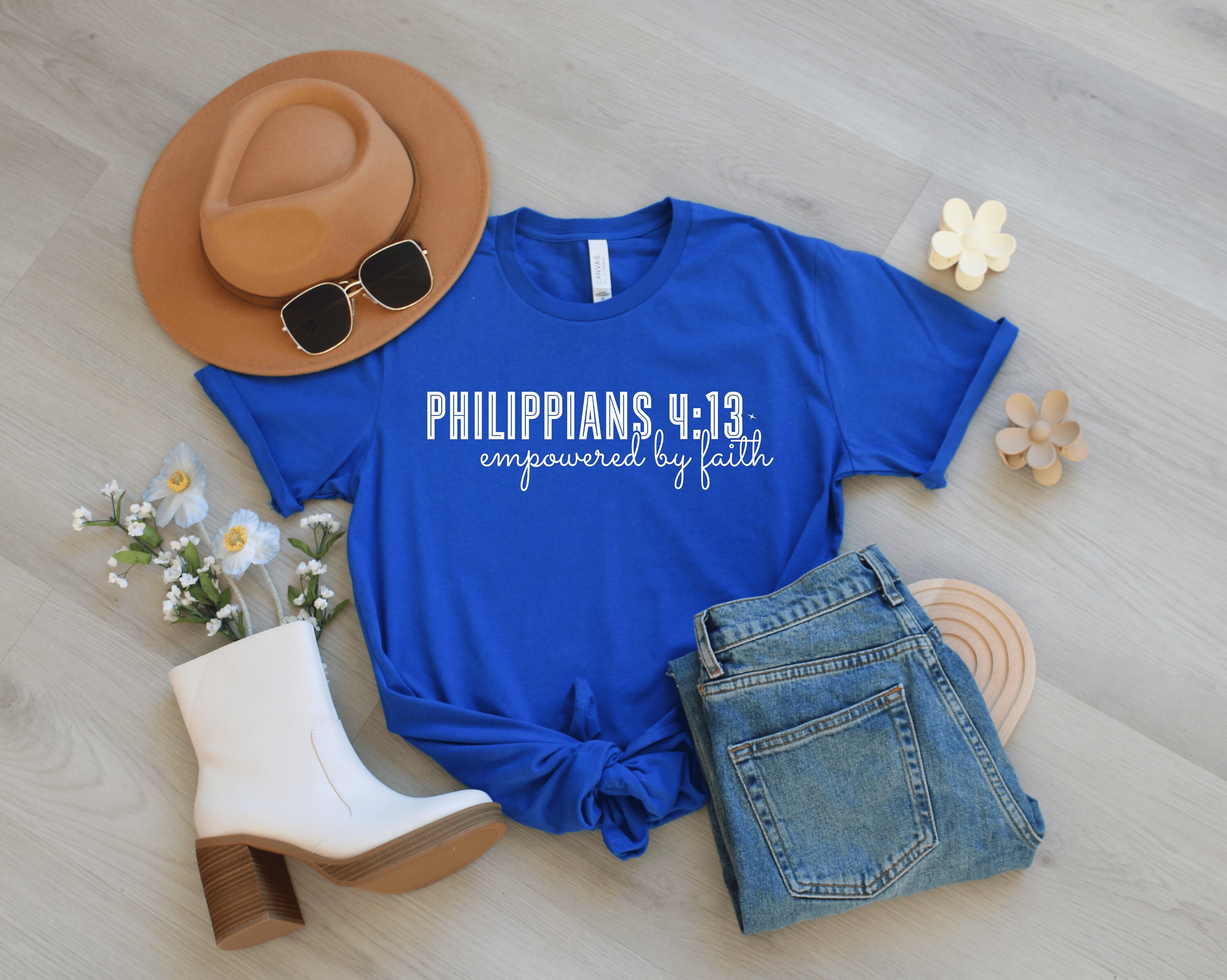 Philippians 4:13 Empowered by Faith, Custom Printed Tee, Faith Tshirt ...