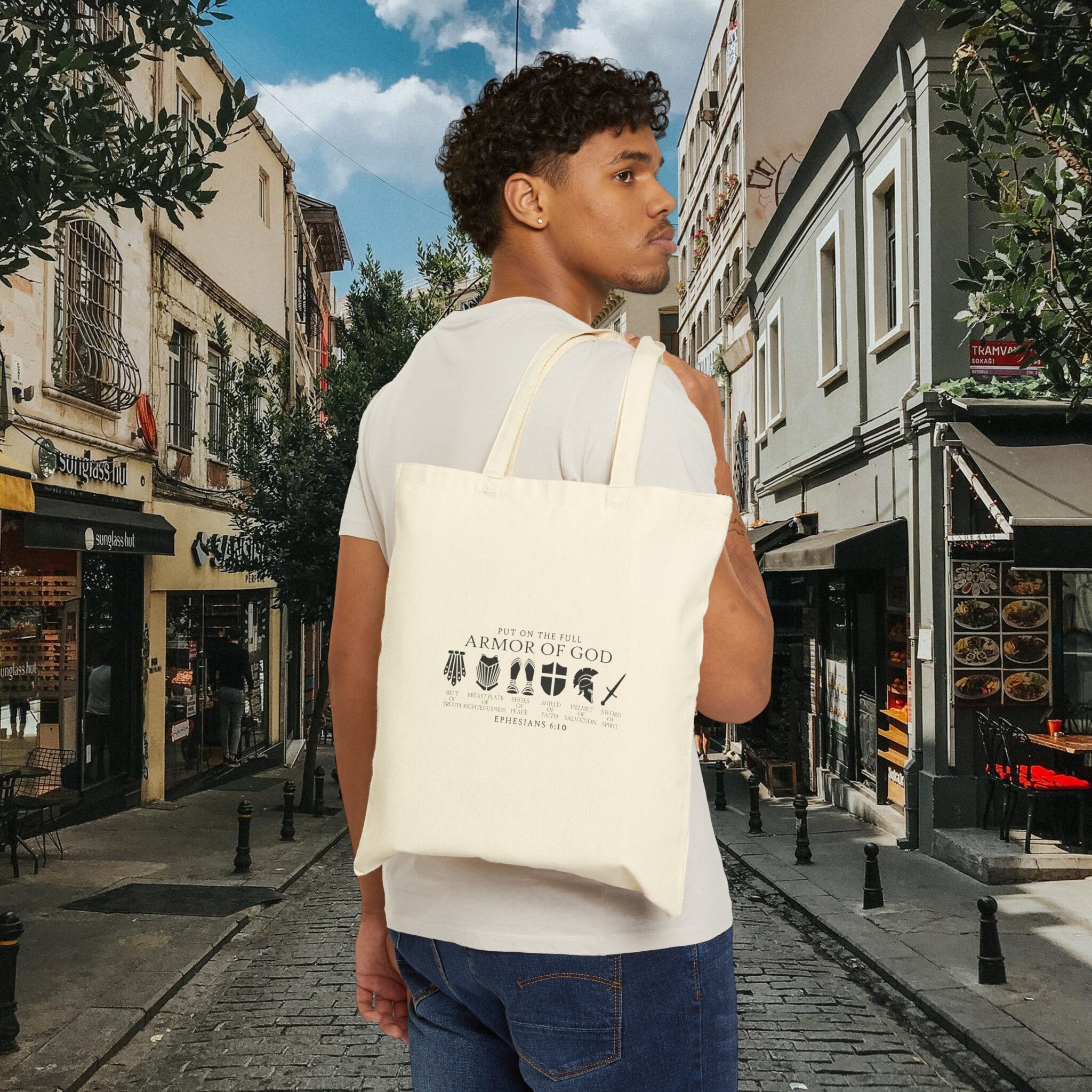 Custom Printed "put on the Full Armor of God" Tote Bag - 100% Cotton ...