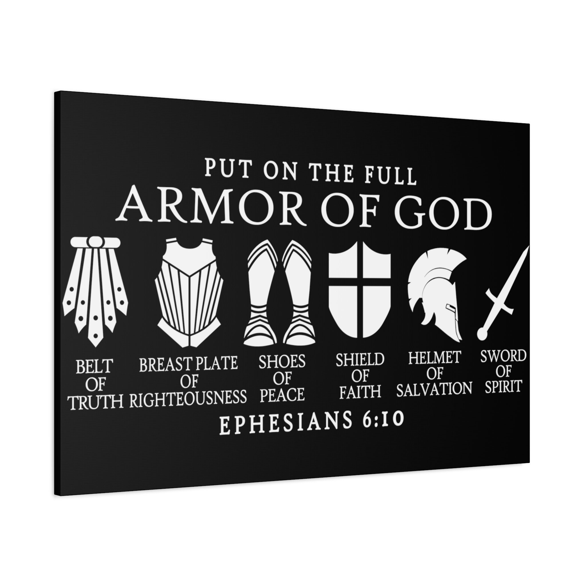 Canvas Put on the Full Armor of God, Faith Wall Art, Home Decor, Gift ...