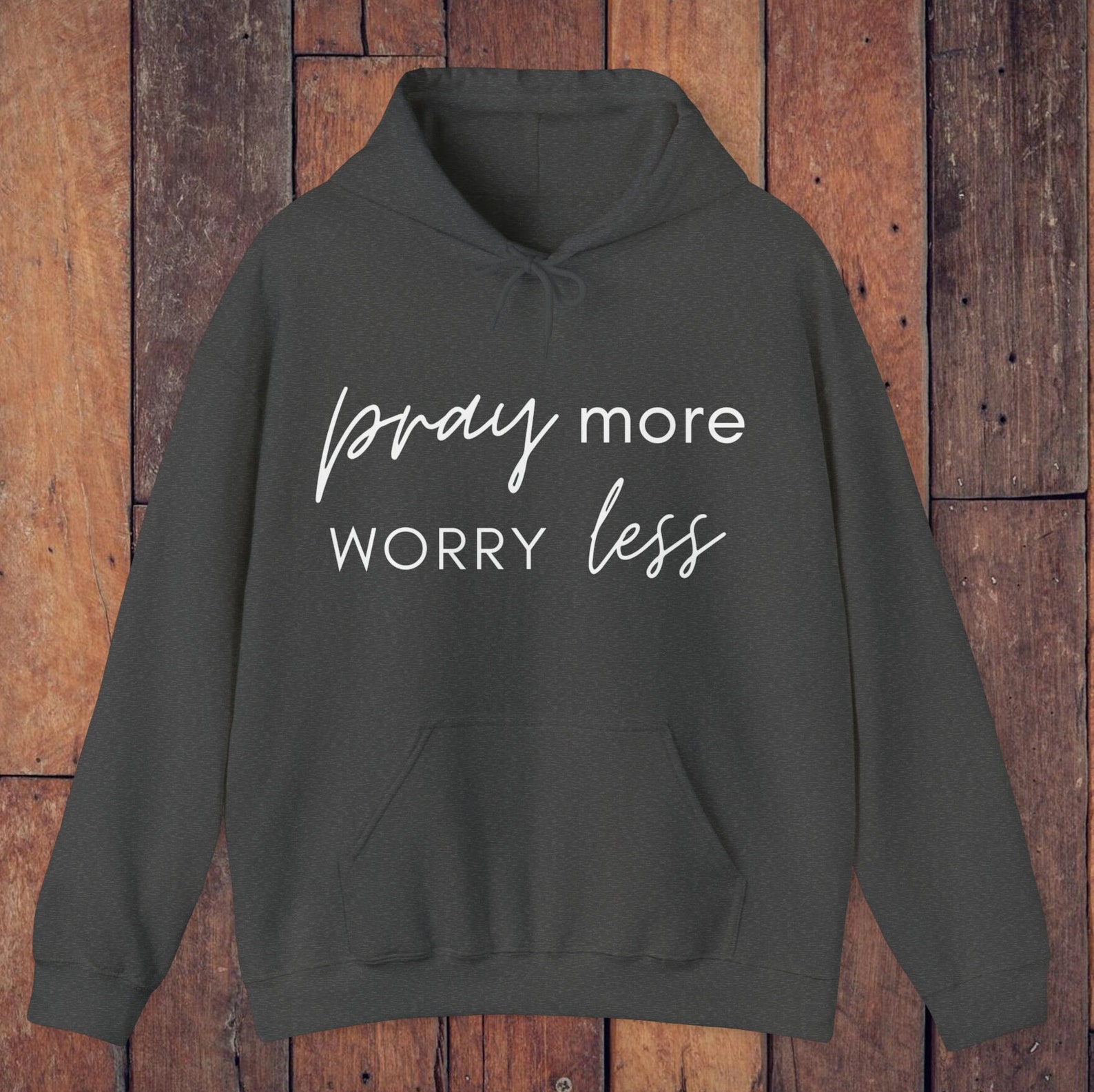 Hoodie Pray More Worry Less,praying Themed Hoodie,religious Hoodies ...