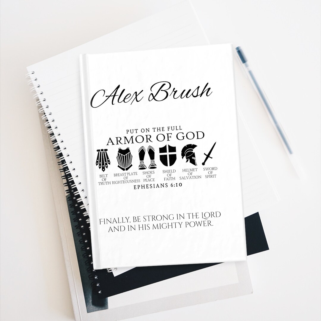Great Gift, Personalized Named Journal, Armor of God, 7x5 Journal ...