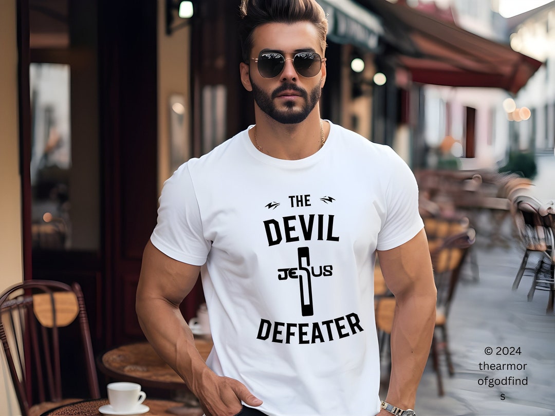 Devil Defeater Tees With JESUS Cross Graphic, Tshirts, Christian ...